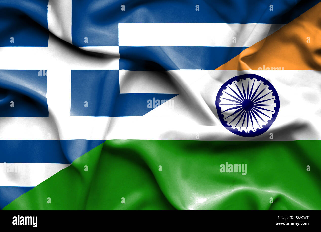 Waving flag of India and Stock Photo - Alamy