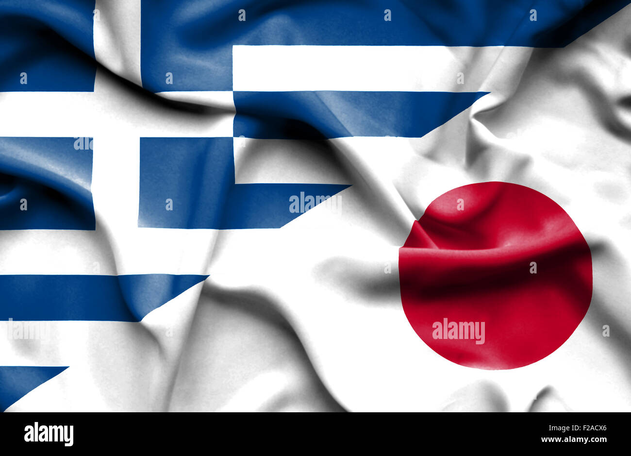 Waving flag of Japan and Stock Photo - Alamy