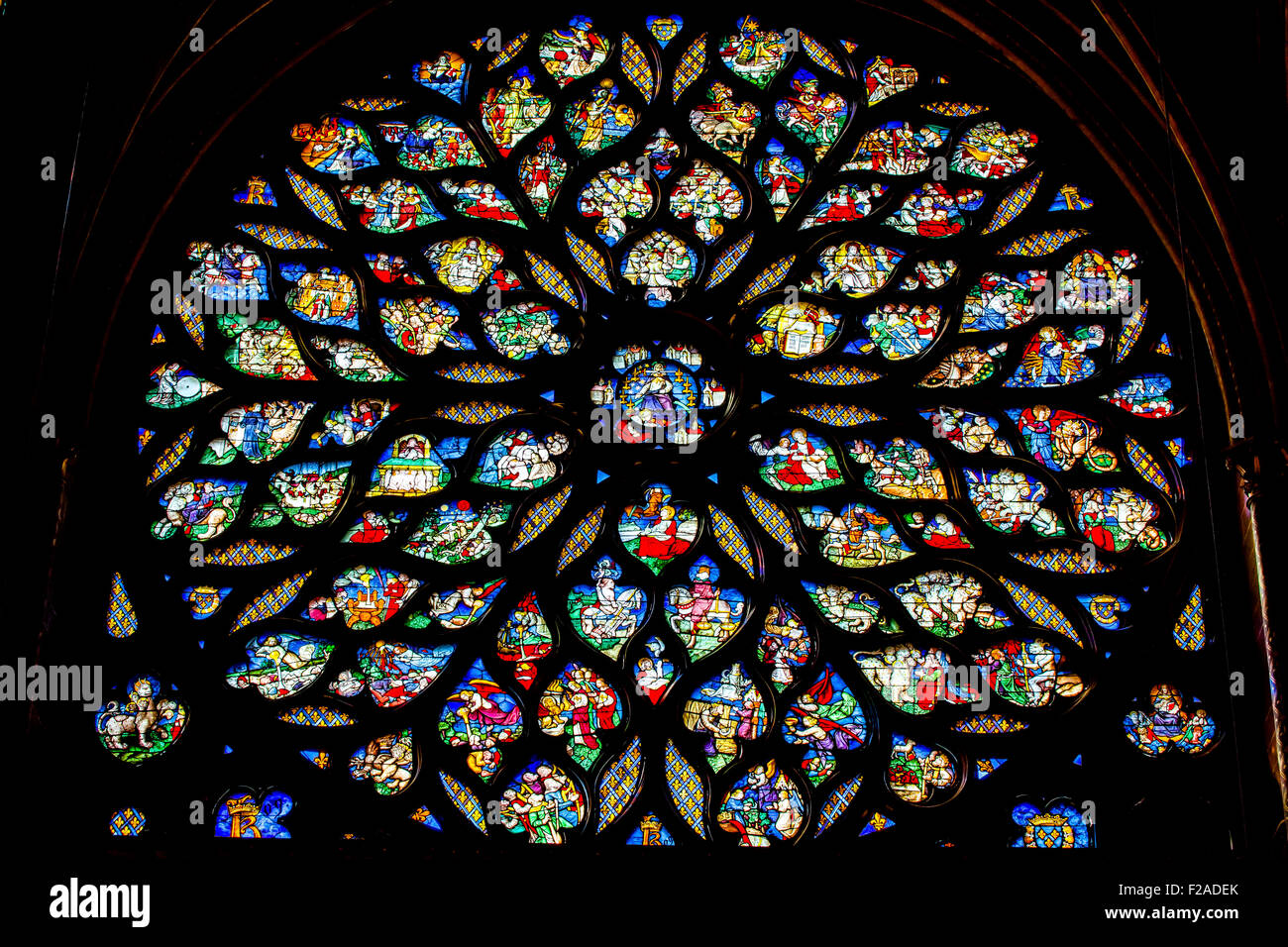 Jesus Christ With Sword Biblical and Medieval Stories Rose Window ...