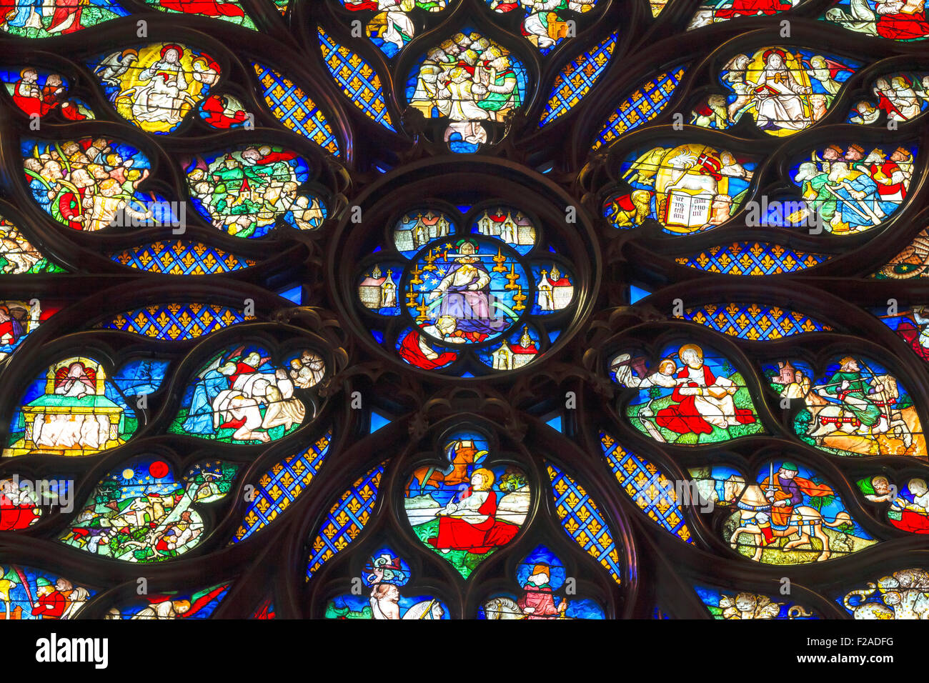 Jesus Christ With Sword Biblical and Medieval Stories Rose Window ...