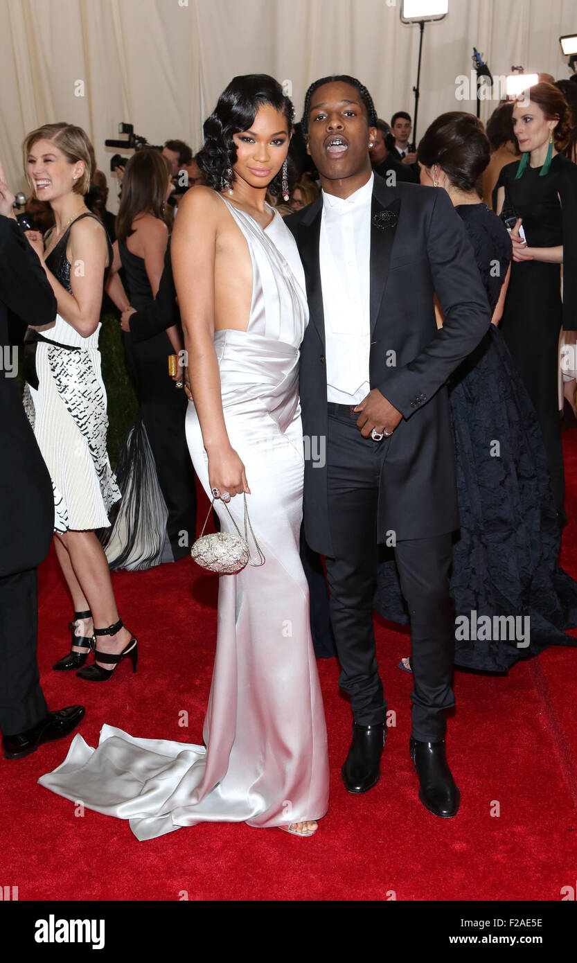 New York City, NY. USA. Chanel Iman & ASAP Rocky at the 2014 Costume ...