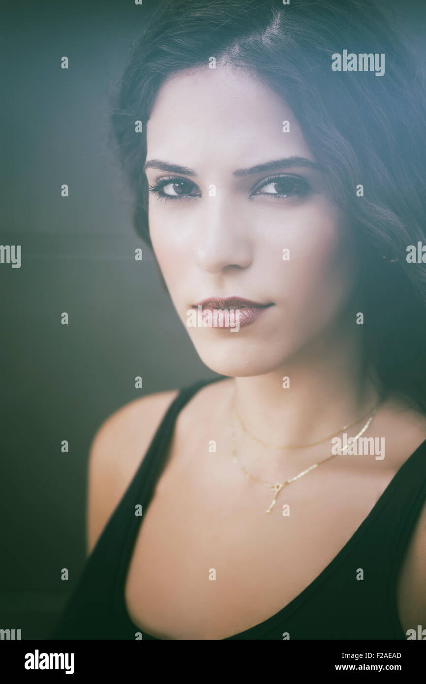 Beautiful young woman staring Stock Photo - Alamy Beautiful young woman staring Stock Photo - Alamy