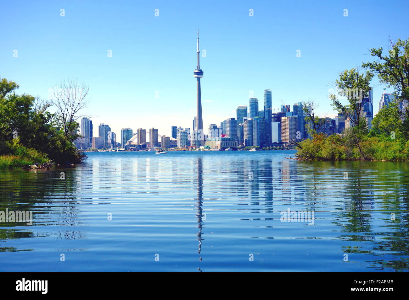 Toronto skyline as view from Toronto Island Stock Photo - Alamy