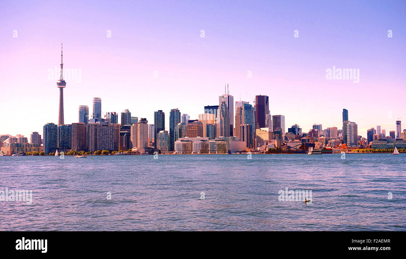 Toronto skyline as view from Toronto Island Stock Photo - Alamy