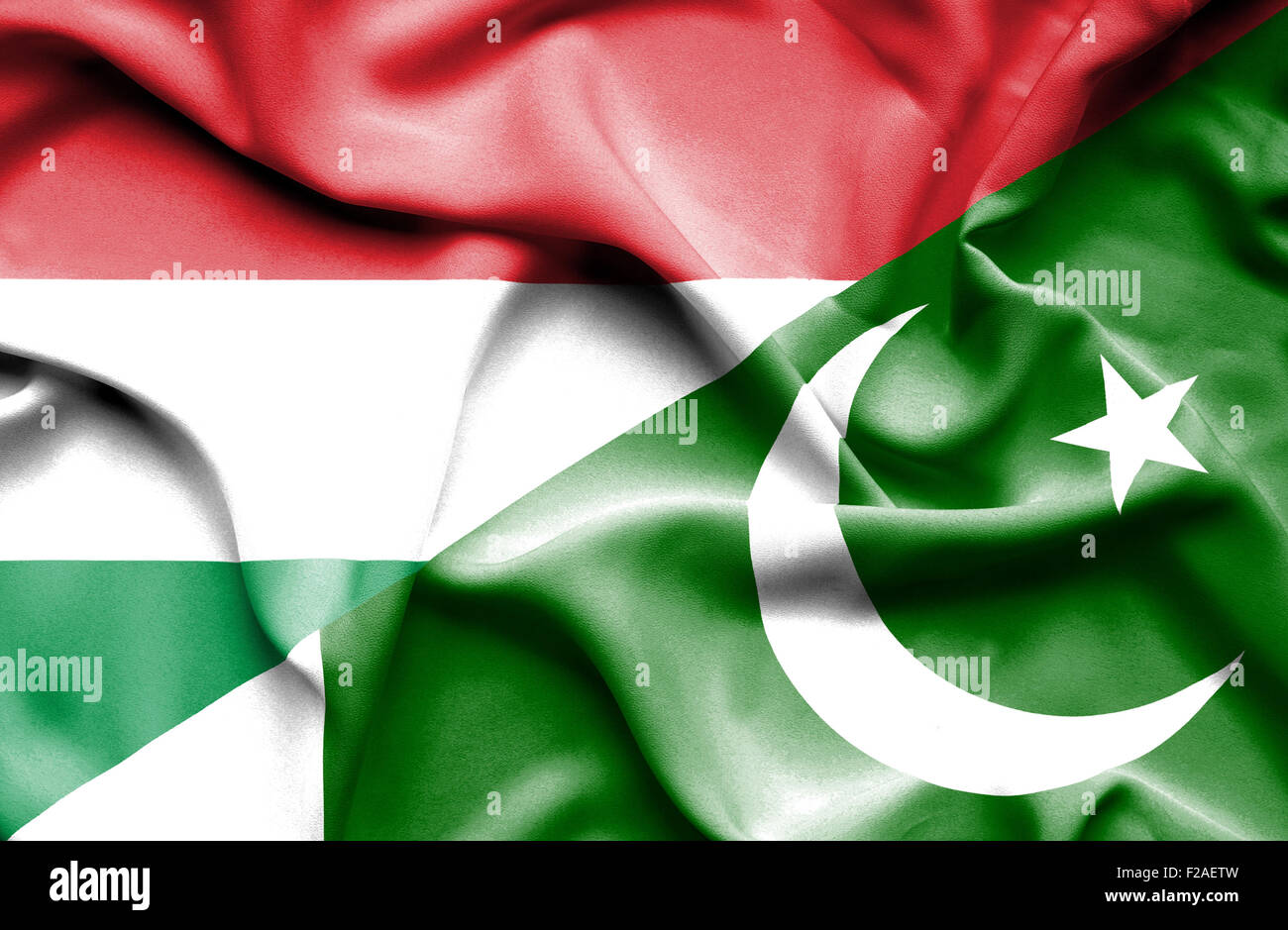 Waving flag of Pakistan and Hungary Stock Photo - Alamy