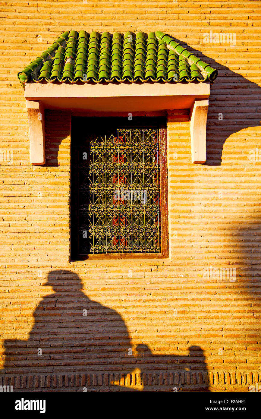 window in morocco africa and old construction wal brick historical ...