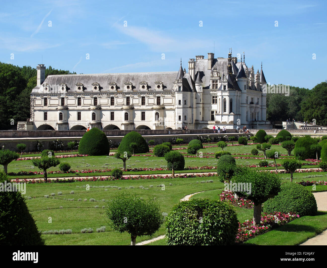 Chateau de Chenonceau,Diane's garden,Loire Valley,river Cher,Indre-et ...