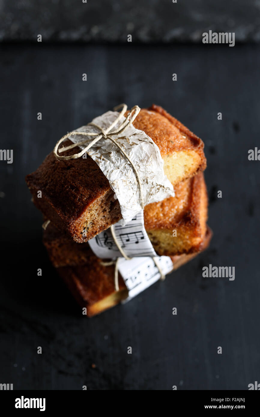 Three vanilla financier cake Stock Photo - Alamy