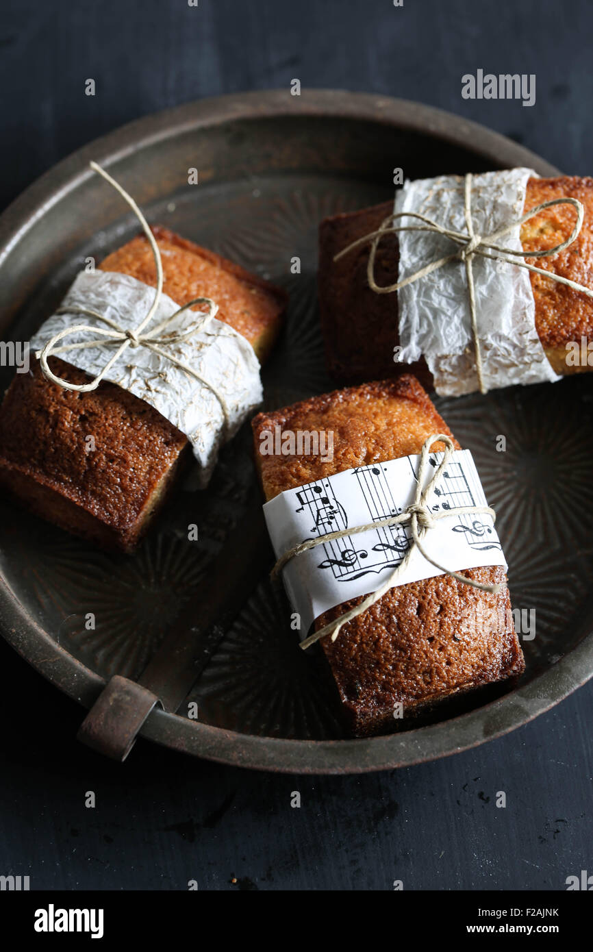 Three vanilla financier cakes Stock Photo - Alamy