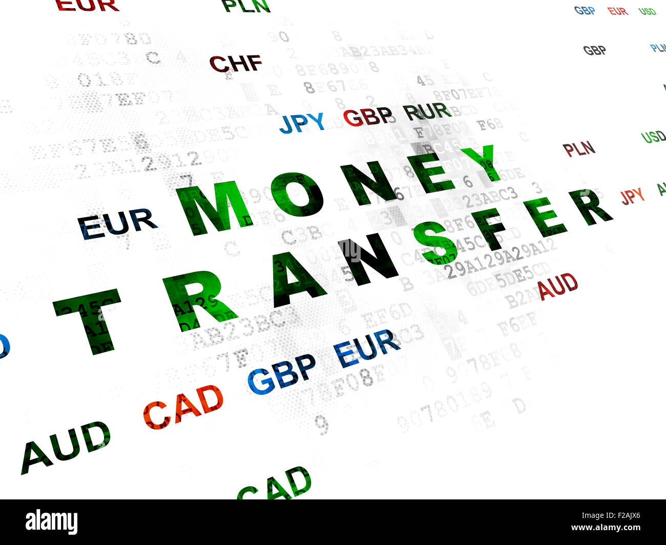 Currency concept: Money Transfer on Digital background Stock Photo - Alamy