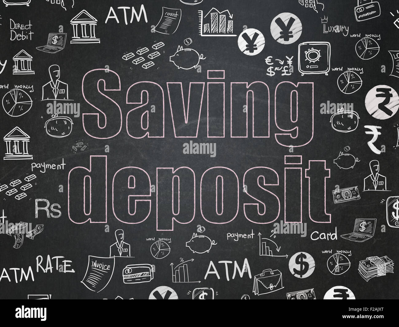 Banking concept: Saving Deposit on School Board background Stock Photo ...