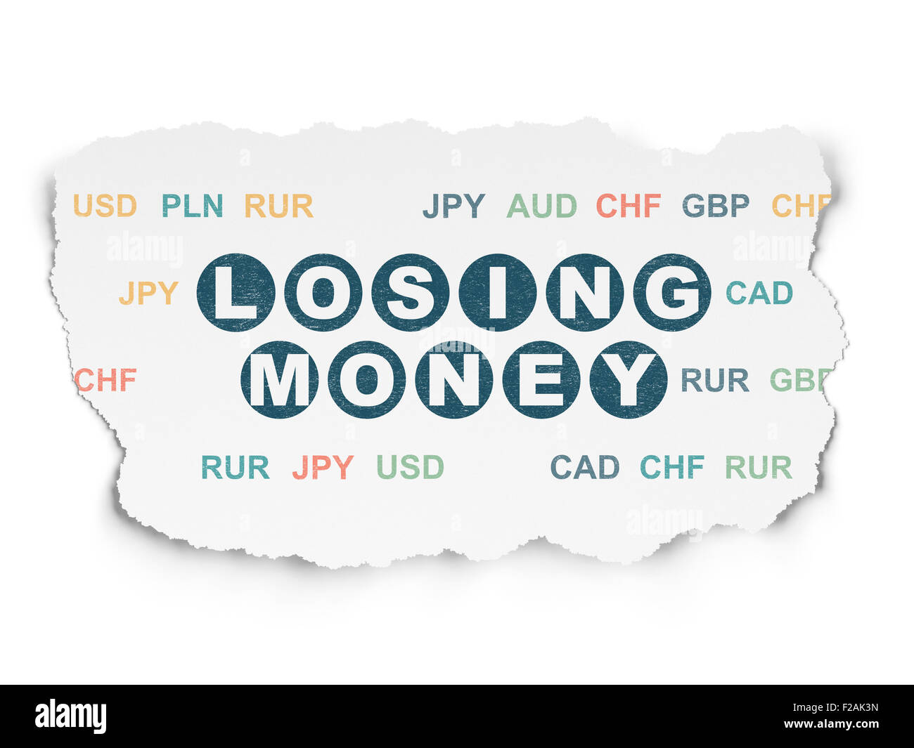 Banking concept: Losing Money on Torn Paper background Stock Photo - Alamy