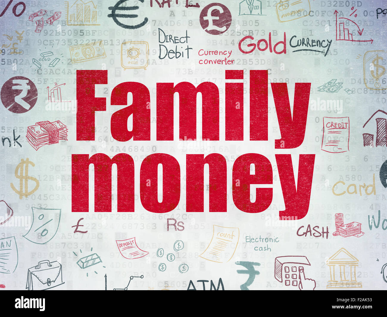 Money concept: Family Money on Digital Paper background Stock Photo - Alamy