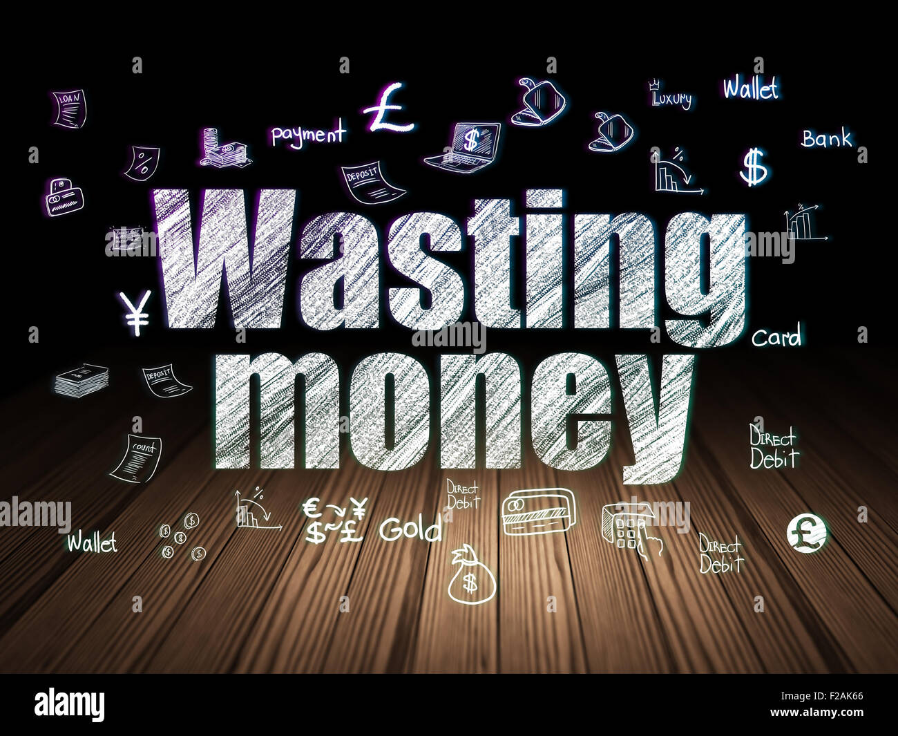 Currency concept: Wasting Money in grunge dark room Stock Photo - Alamy