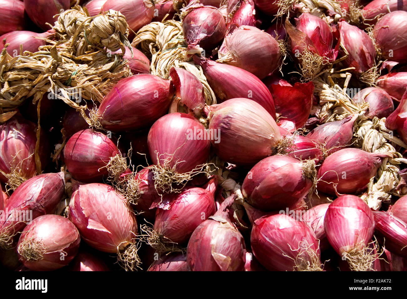 Photo of red Onions background Stock Photo - Alamy