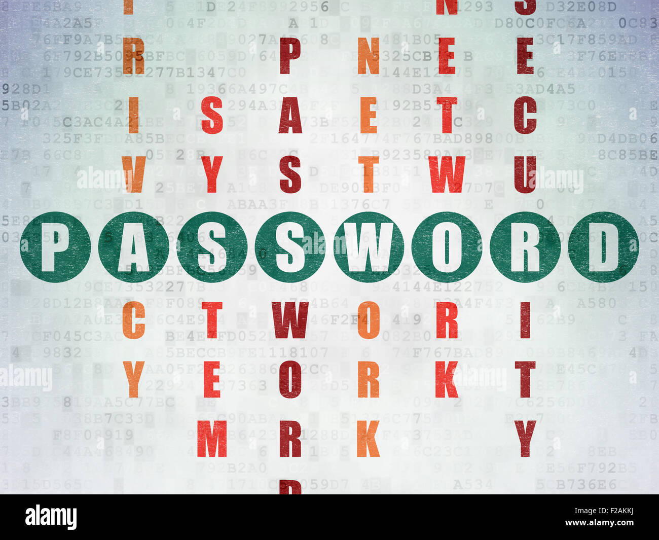 Protection concept: word Password in solving Crossword Puzzle Stock ...