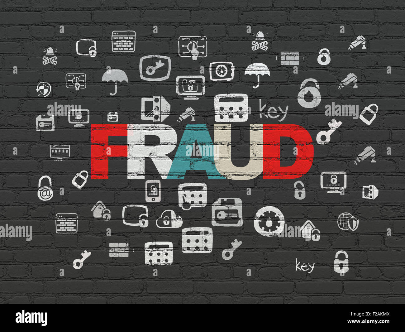 Privacy concept: Fraud on wall background Stock Photo - Alamy