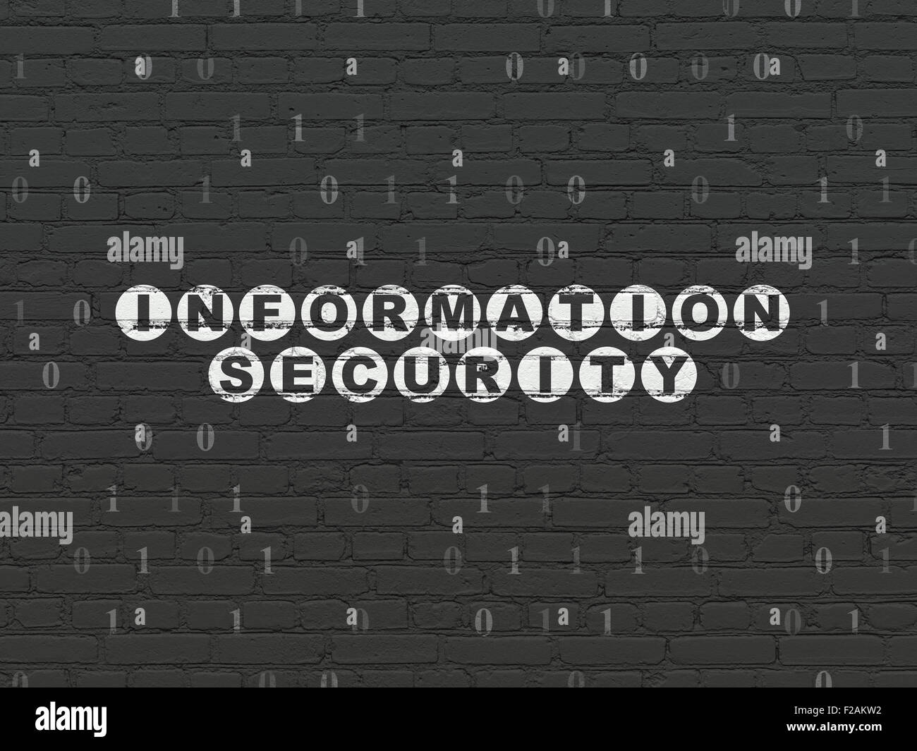 Privacy concept: Information Security on wall background Stock Photo ...