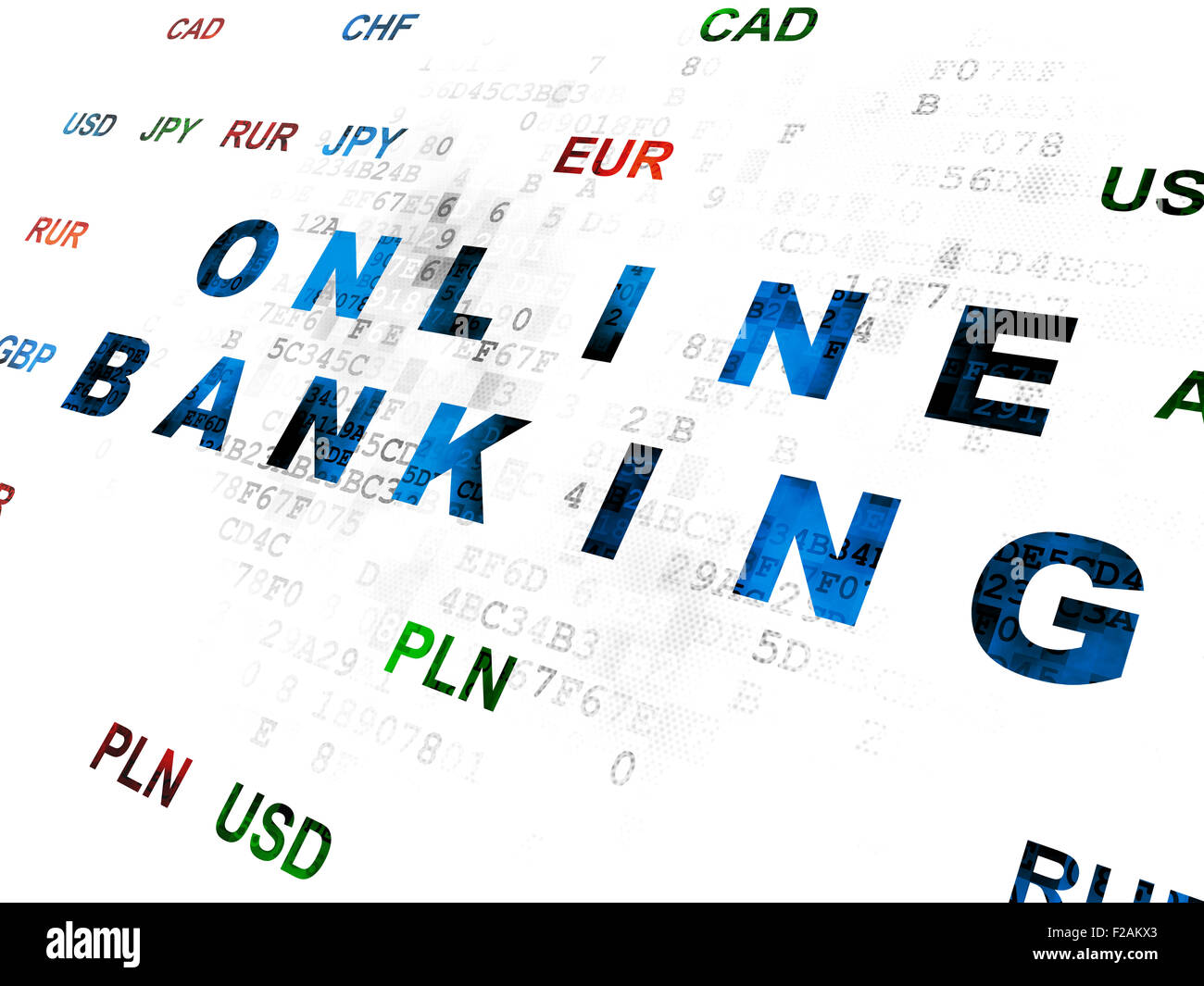 Finance concept: Online Banking on Digital background Stock Photo - Alamy