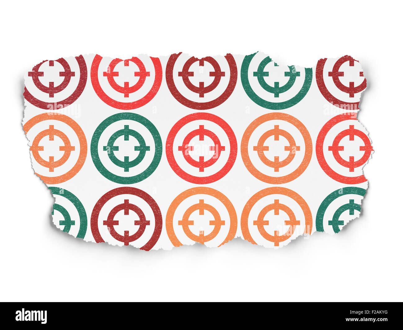 Finance concept: Target icons on Torn Paper background Stock Photo - Alamy