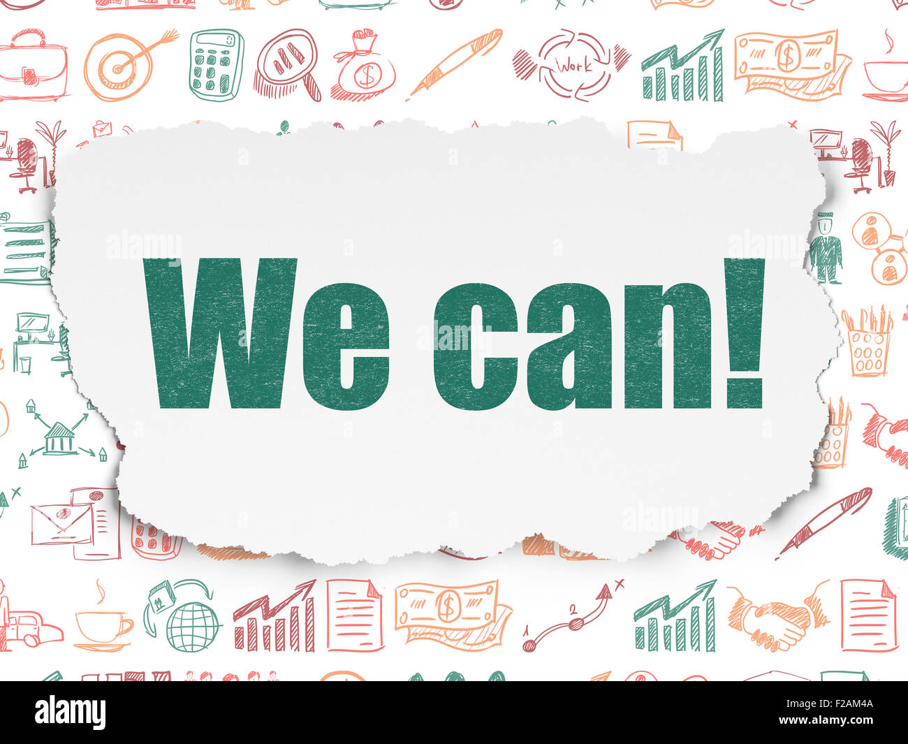 Finance concept: We can on Torn Paper background Stock Photo - Alamy