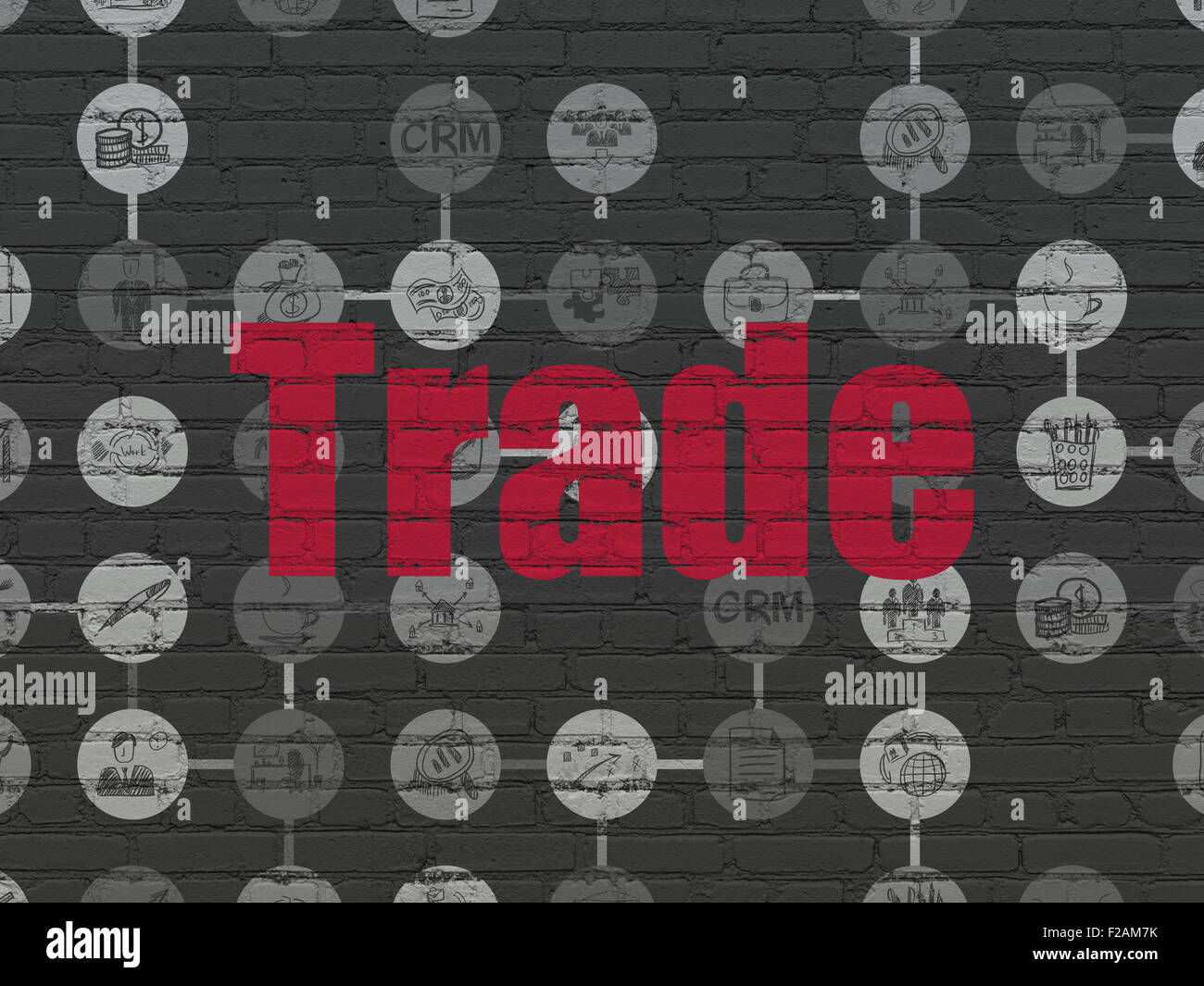 Finance concept: Trade on wall background Stock Photo - Alamy