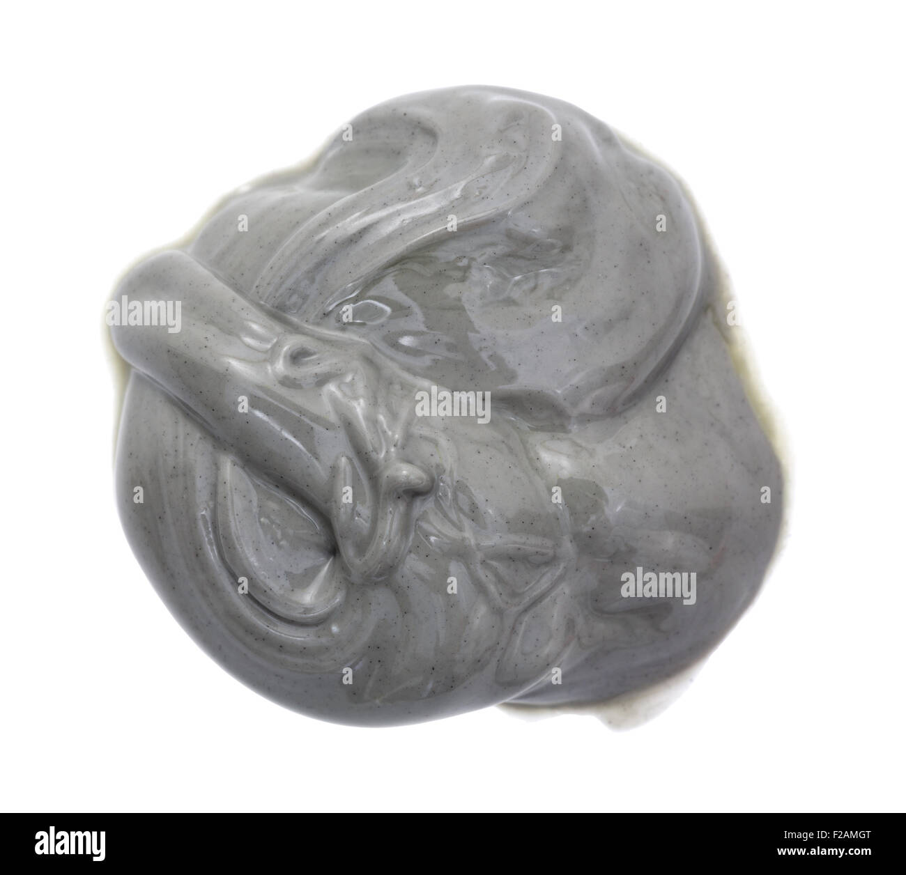 Top view of a blob of pipe thread compound isolated on a white ...