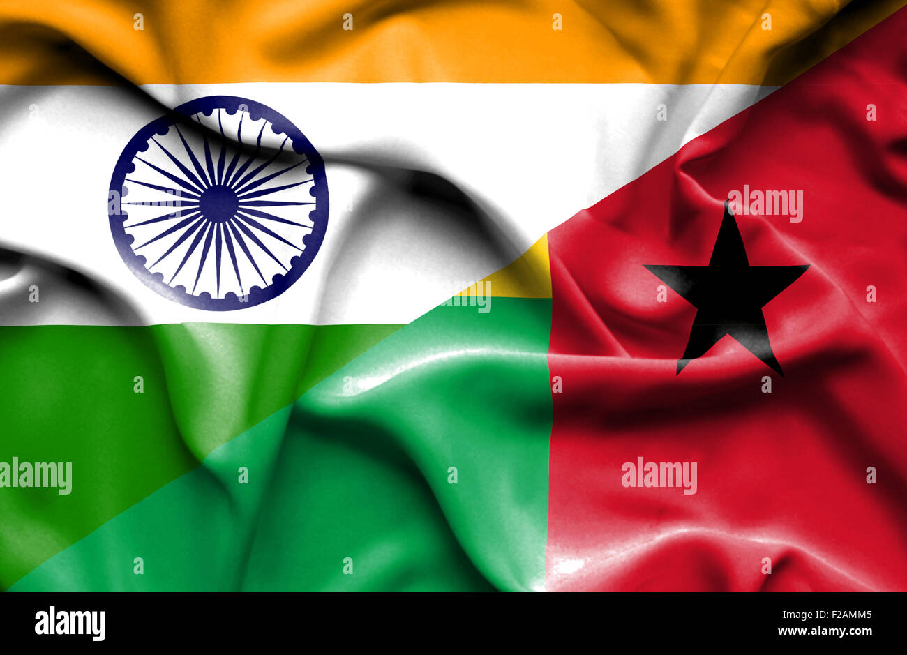 Waving flag of Guinea Bissau and Stock Photo - Alamy