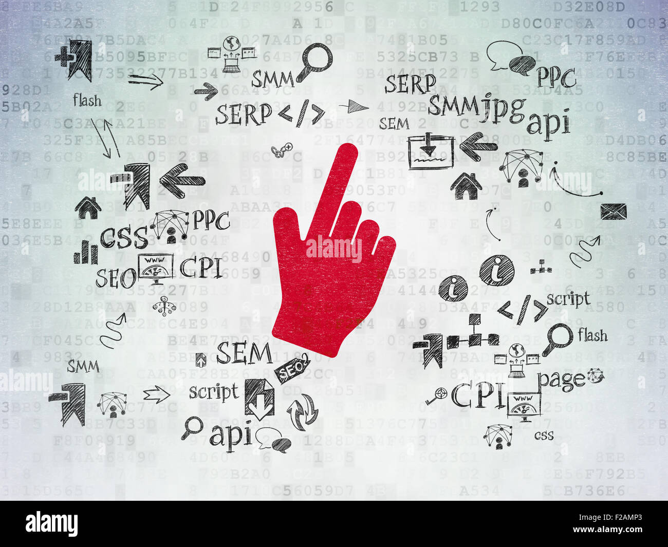 Web design concept: Mouse Cursor on Digital Paper background Stock Photo - Alamy