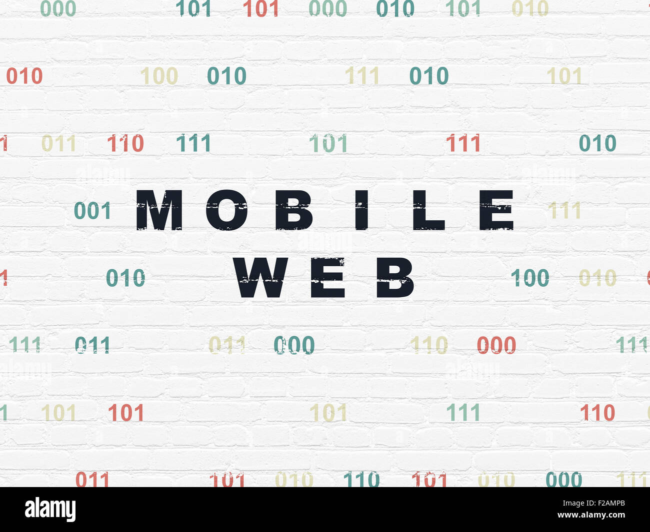 Web development concept: Mobile Web on wall background Stock Photo - Alamy