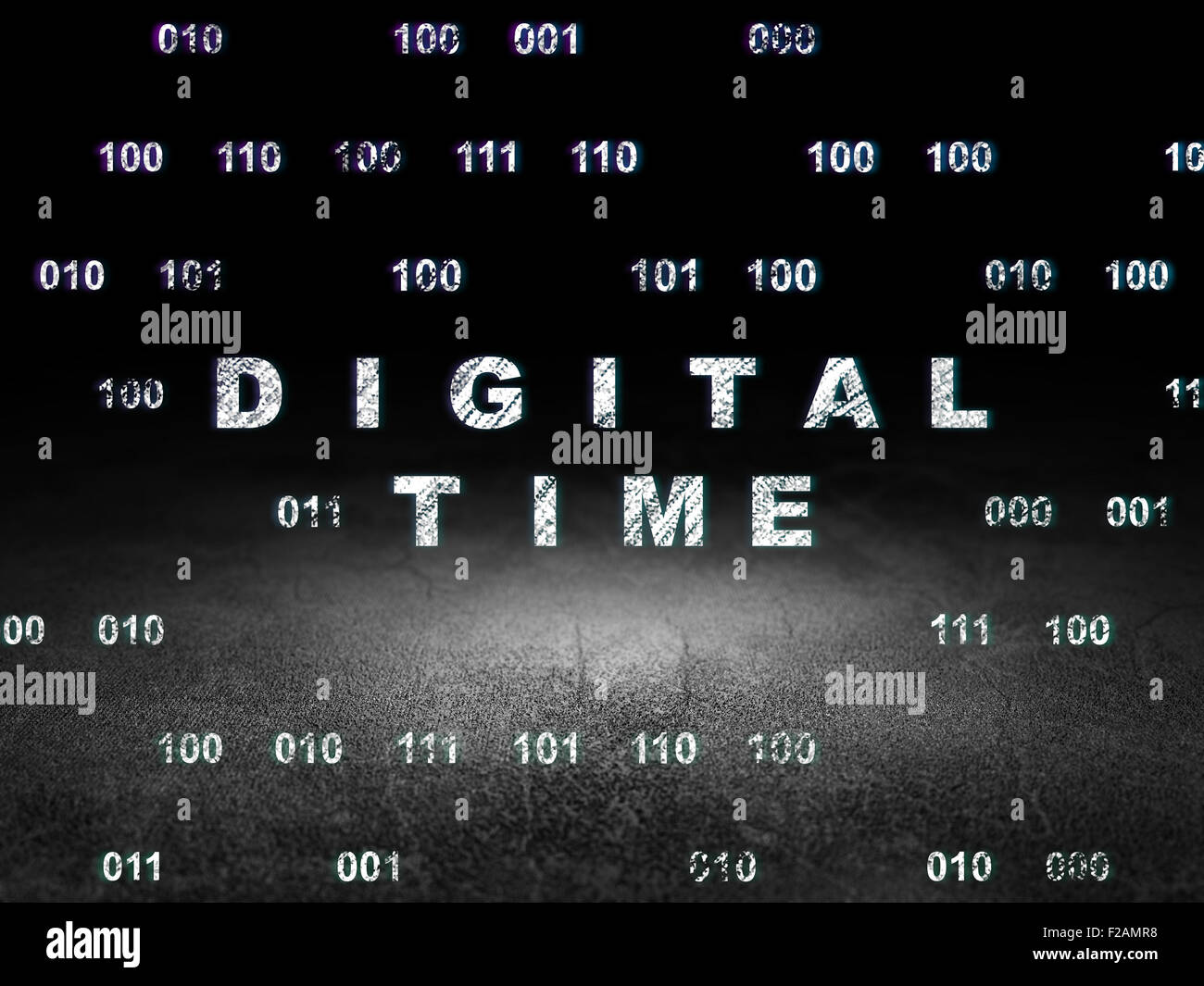 Timeline concept: Digital Time in grunge dark room Stock Photo - Alamy