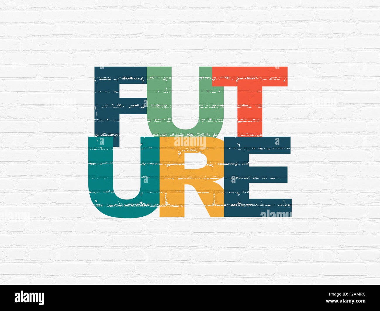 Timeline concept: Future on wall background Stock Photo - Alamy