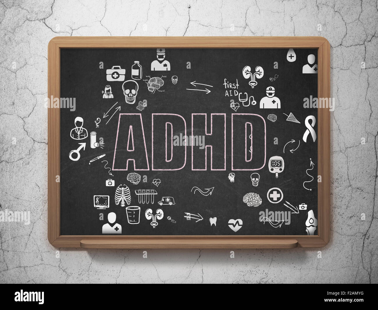 Health concept: ADHD on School Board background Stock Photo - Alamy