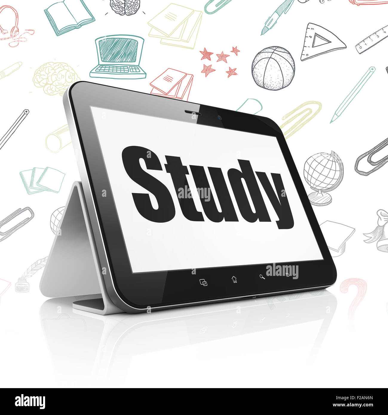Studying concept: Tablet Computer with Study on display Stock Photo - Alamy