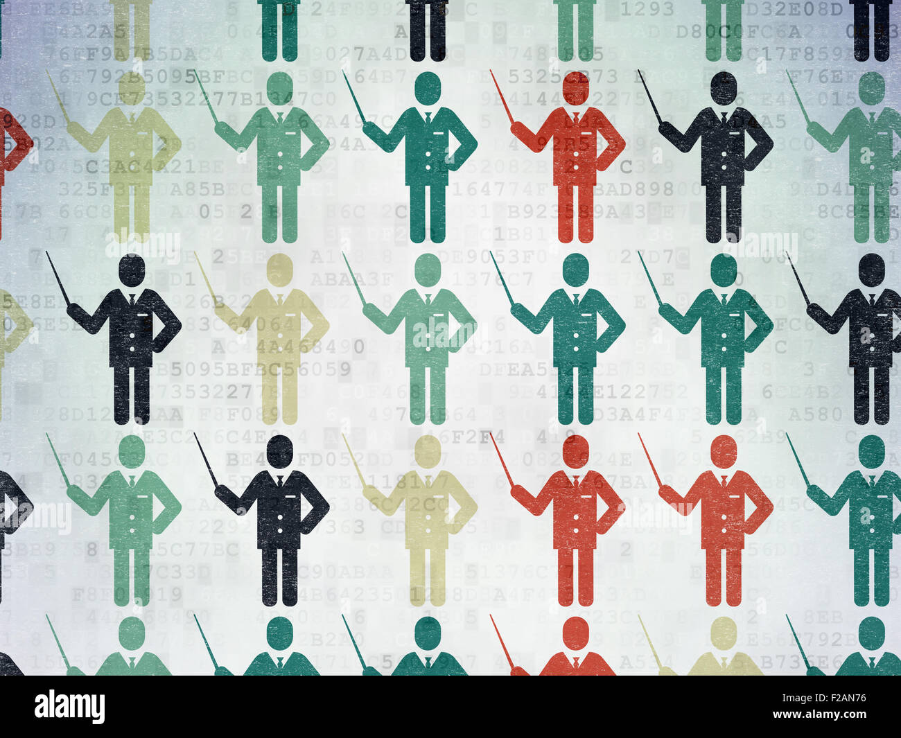 Education concept: Teacher icons on Digital Paper background Stock ...