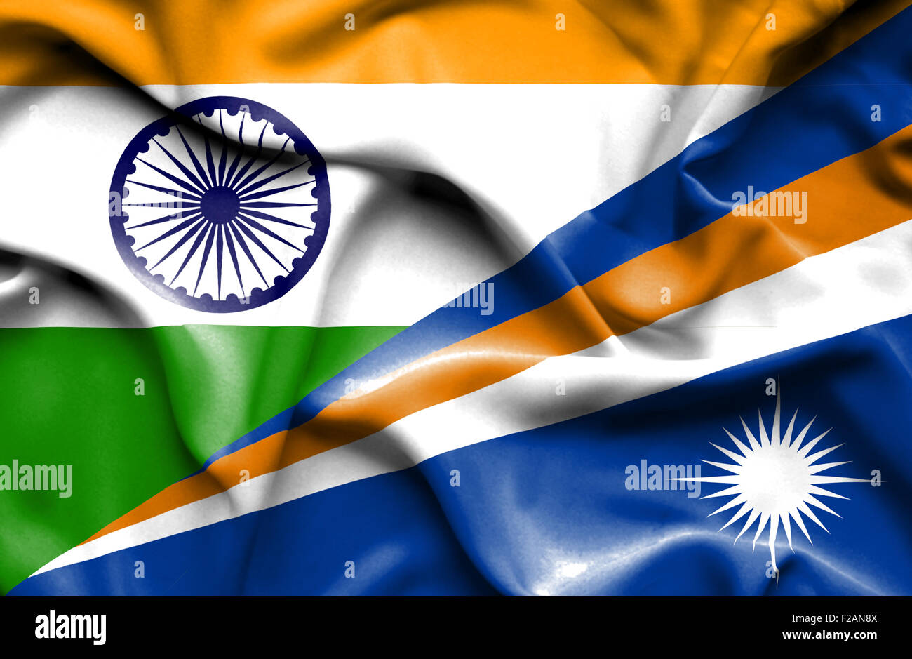 Waving flag of Marshall Islands and Stock Photo - Alamy