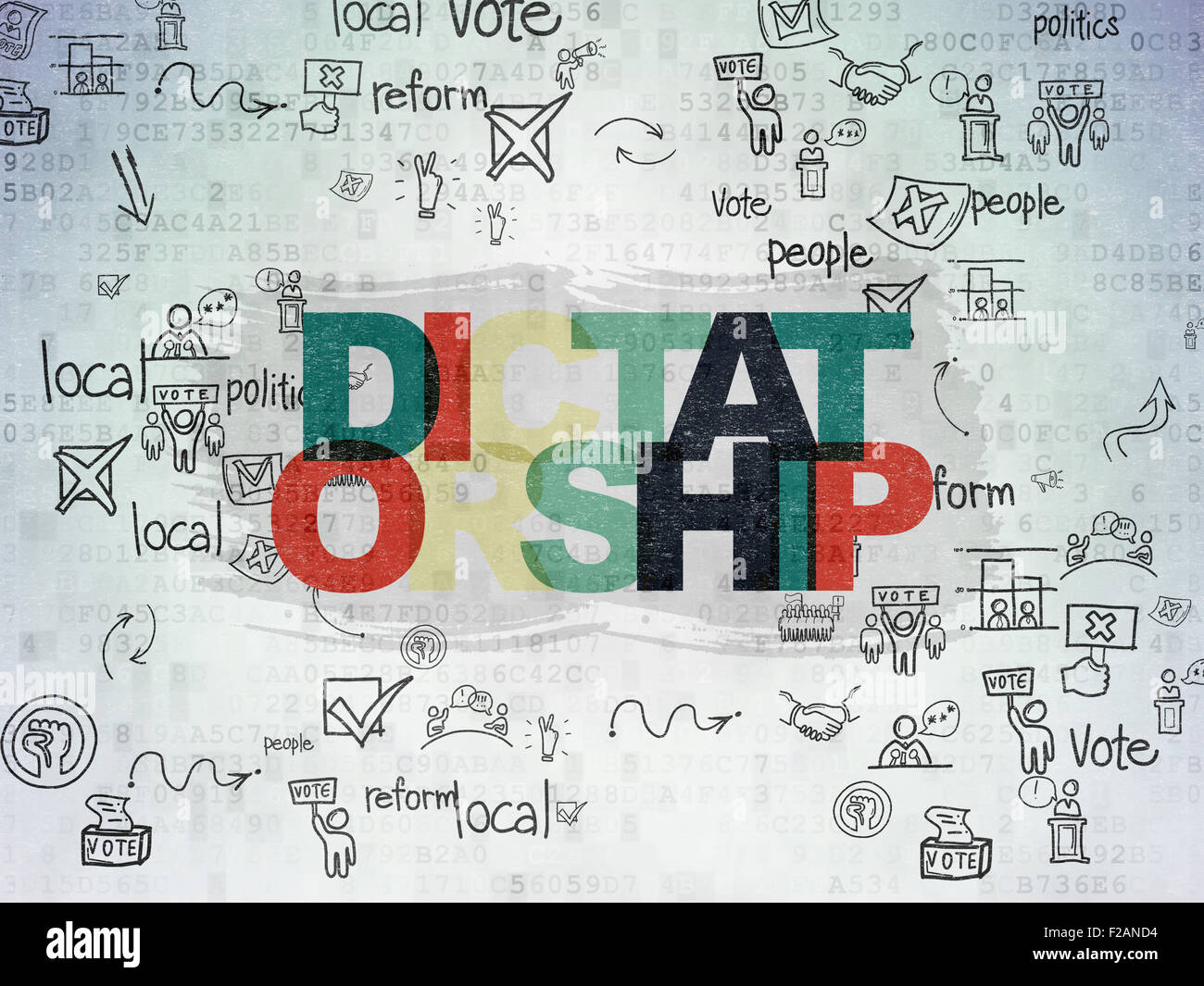 Political concept: Dictatorship on Digital Paper background Stock Photo ...