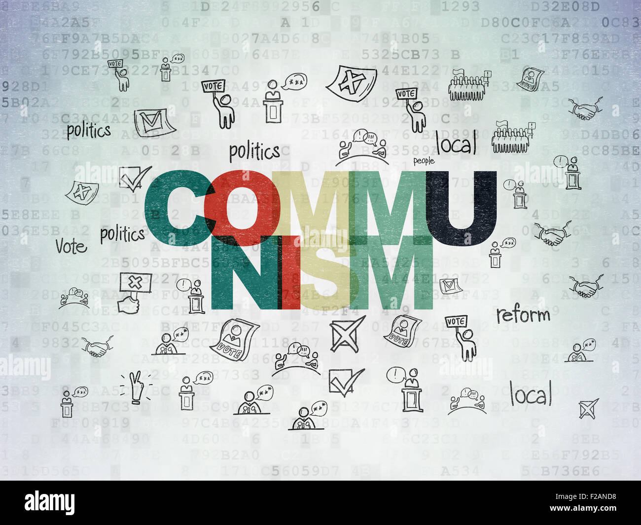 Political concept: Communism on Digital Paper background Stock Photo ...