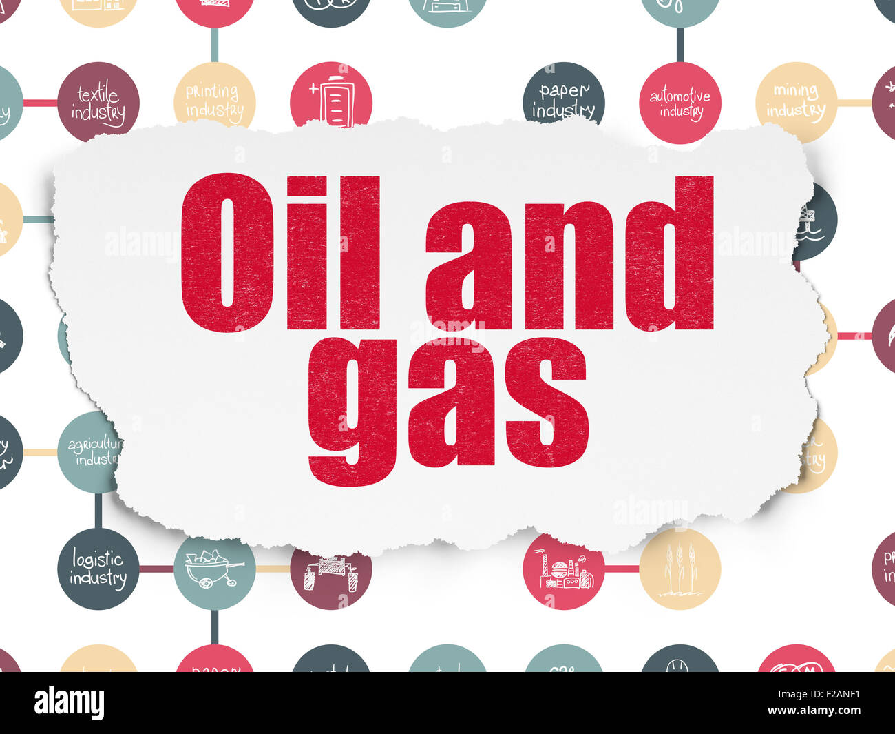 Manufacuring concept: Oil and Gas on Torn Paper background Stock Photo ...