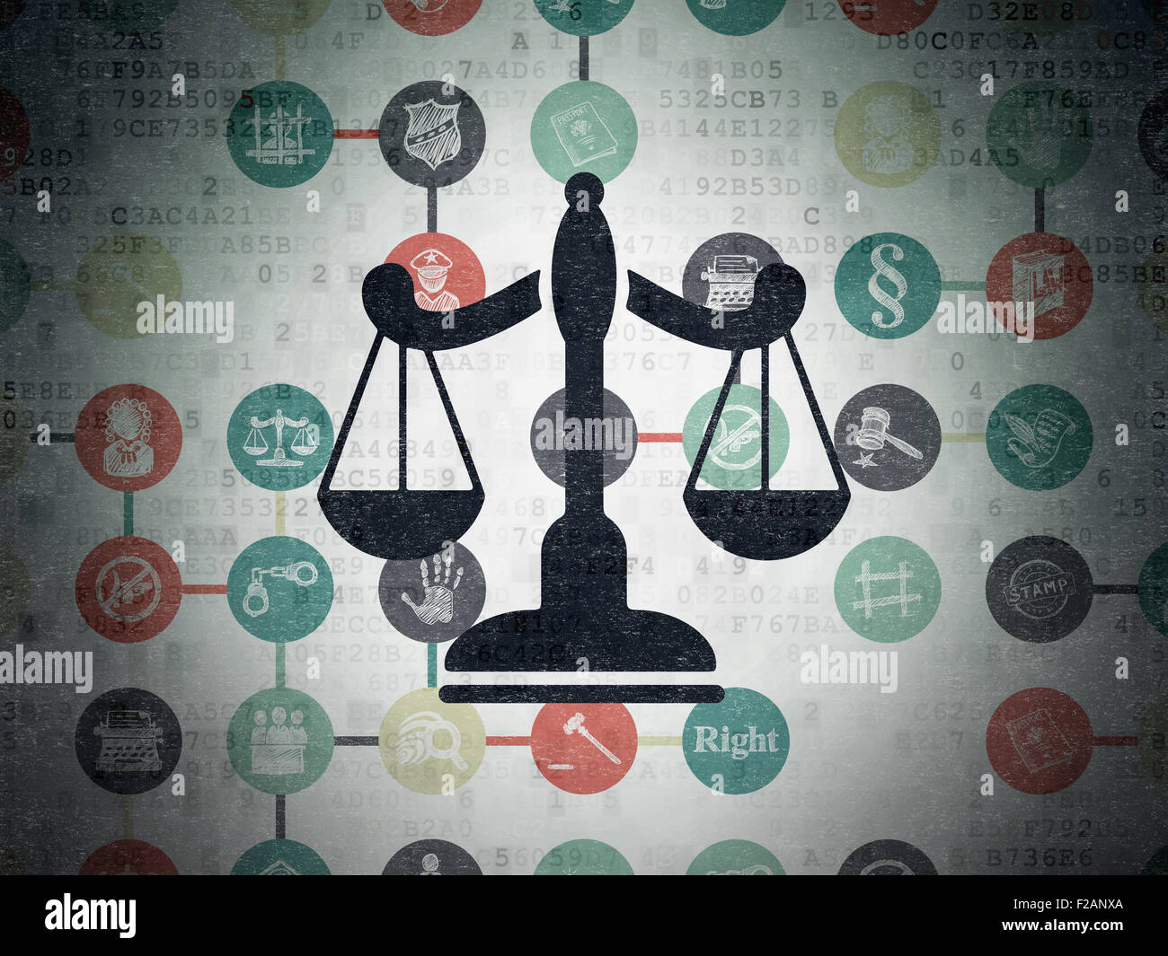 Law concept: Scales on Digital Paper background Stock Photo - Alamy