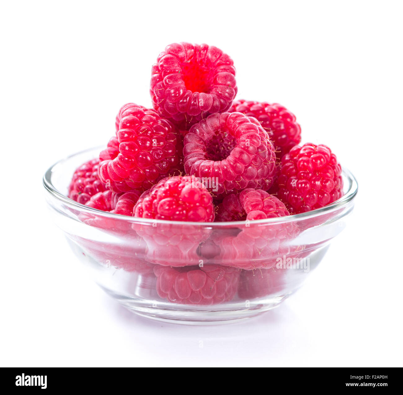 Raspberries close-up shot isolated on pure white background Stock Photo ...
