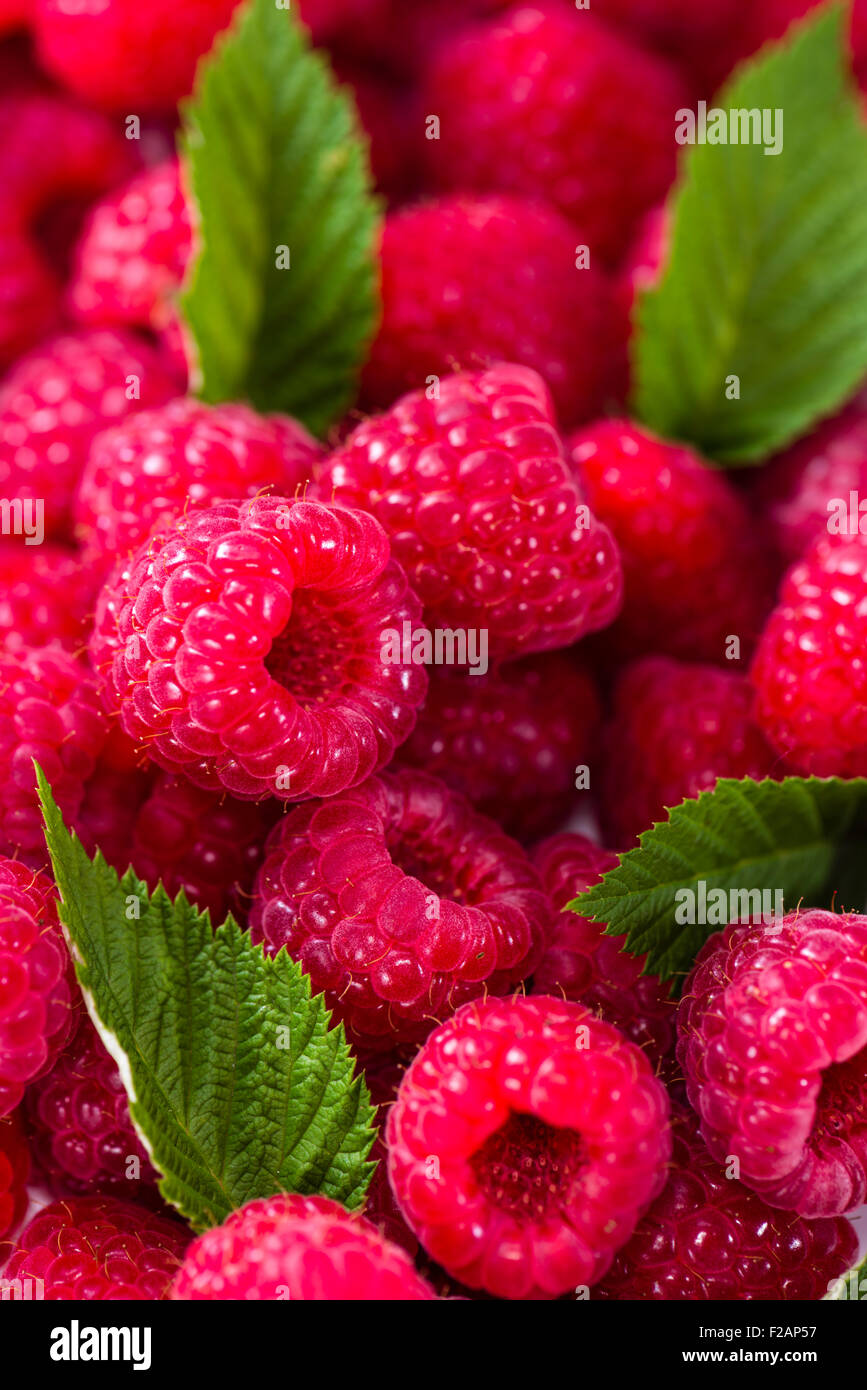 Raspberries as detailed close-up shot food background image Stock Photo ...