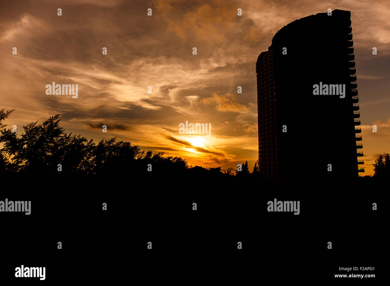 Sunrise in front of the building Stock Photo - Alamy
