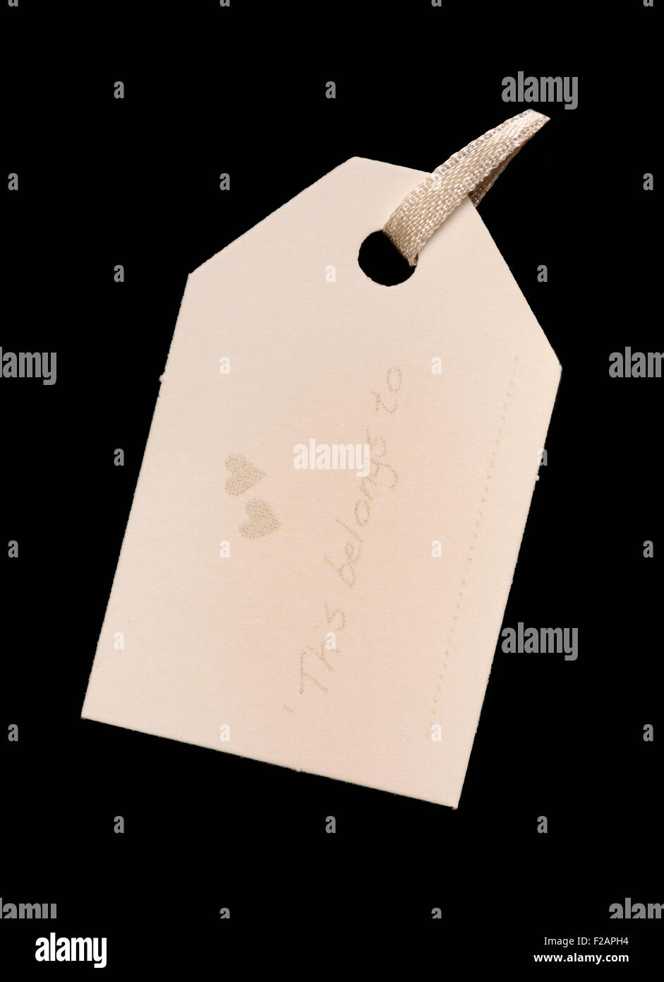 Wedding gift tag studio cutout Stock Photo - Alamy