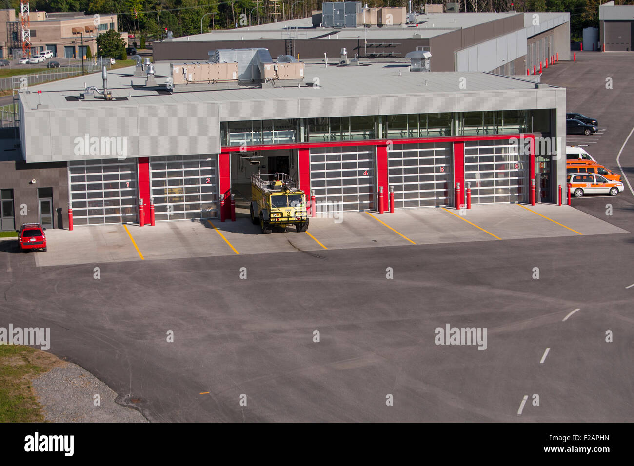 A fire truck is pictured by the Quebec city Jean Lesage International ...