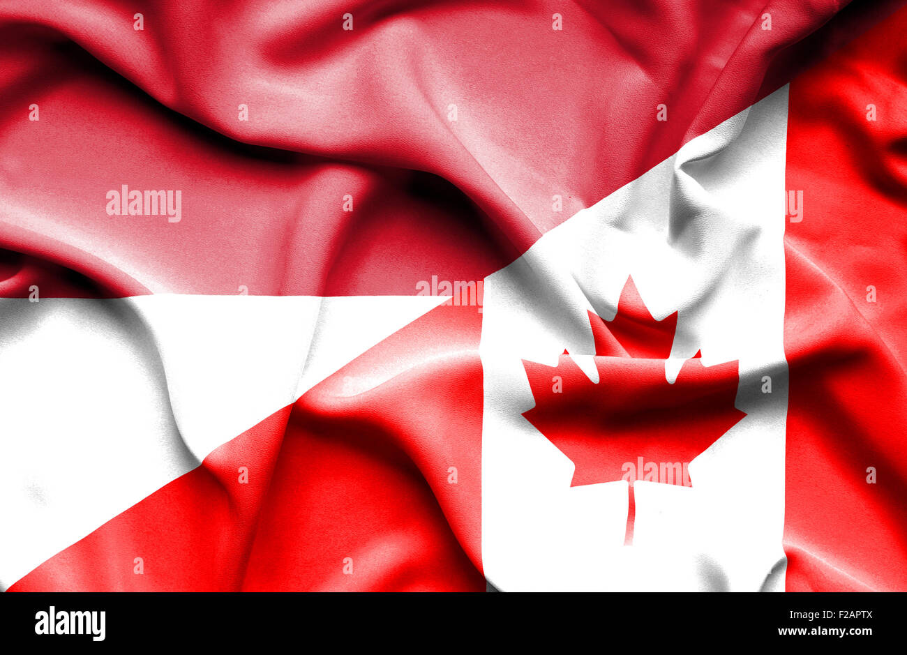 Waving flag of Canada and Indonesia Stock Photo - Alamy