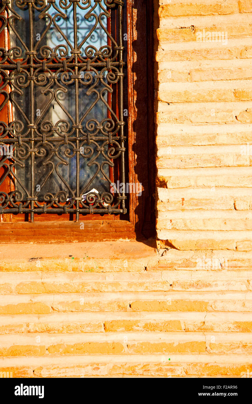 window in morocco africa and old construction wal brick historical ...