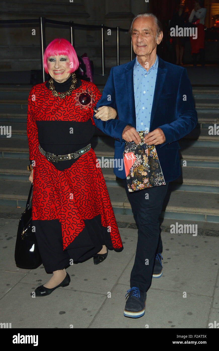 London , UK. Zandra Rhodes and David Emmanuel at the Wedding Dresses ...