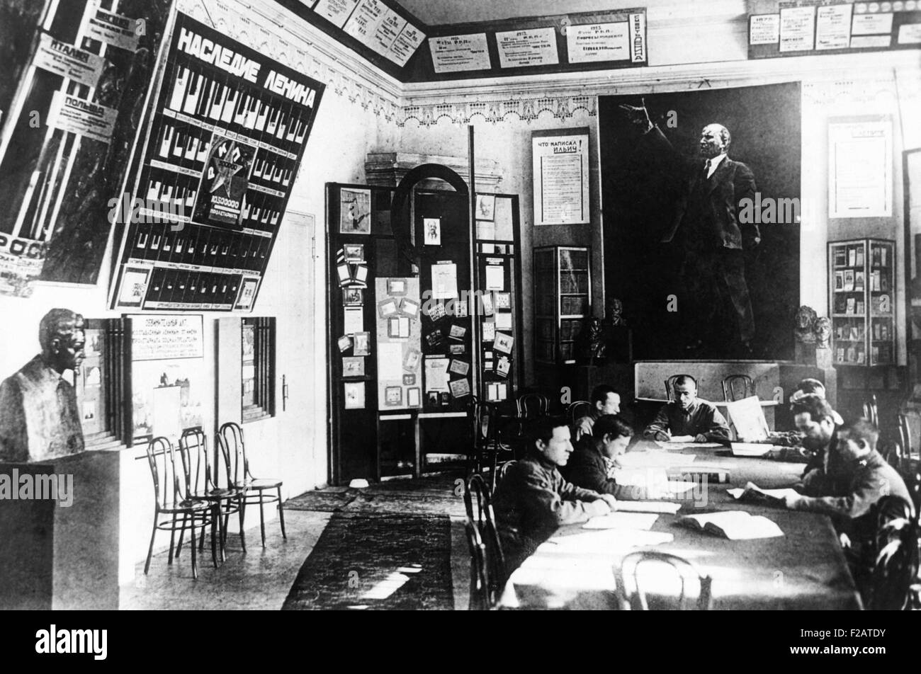 Lenin Museum in the Kremlin, Moscow, ca. 1930. Painting, writings and ...