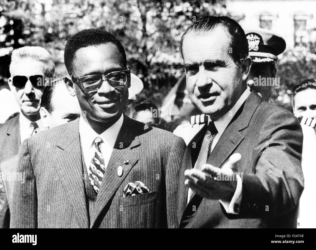 President Richard Nixon welcomes Pres. Joseph Mobutu at the White House ...